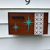 Mid Century Modern "frequency" Address Sign | Vertical Modern House ...