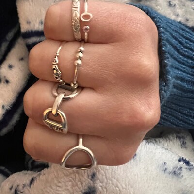 Large Sterling Silver Chain Ring, Sterling Silver Women Ring, Chain ...