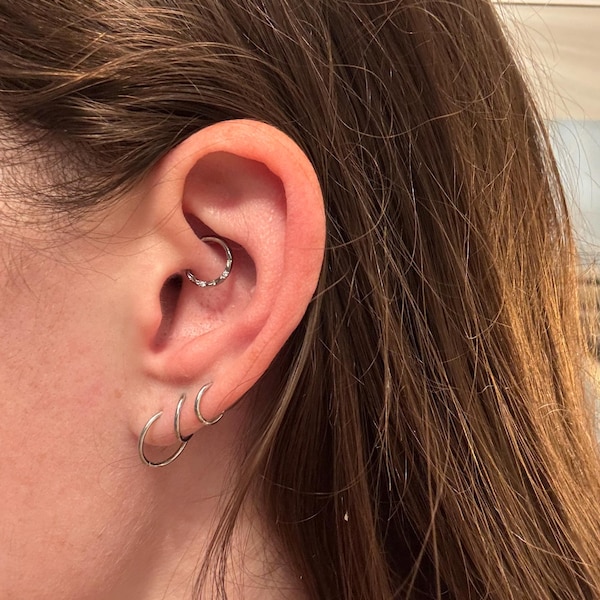 Gold Daith Jewelry Earring, Simple Titanium Minimalist Daith Jewelry ...