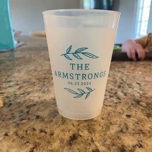 Custom Wedding Cups, Reception Bar Frosted Cups, Personalized ...