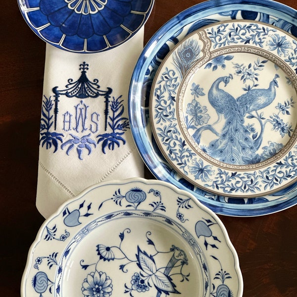 Custom Monogrammed Formal Dinner Napkins - Etsy