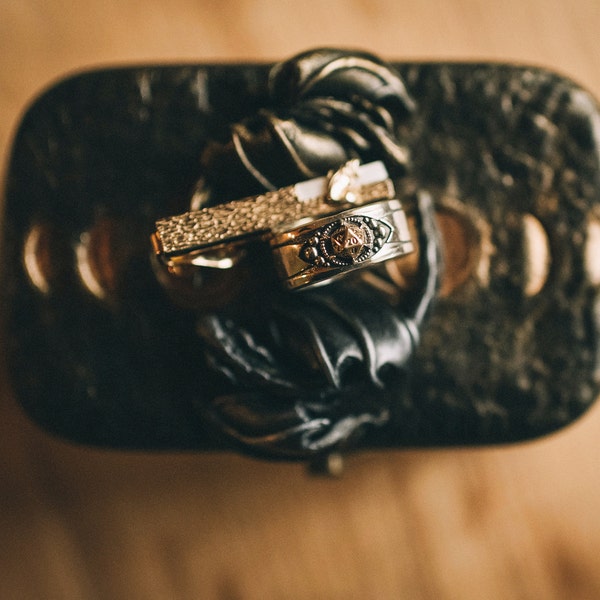 D20 Mens Band Mixed Metals Sterling and 14k Options the Original D&D ...