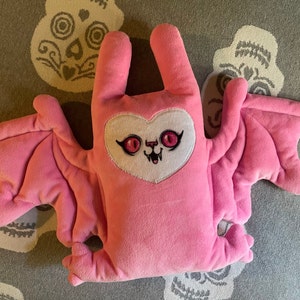 Stuffy Batcat Soft Black and White Monster Cat Plush Doll | Etsy