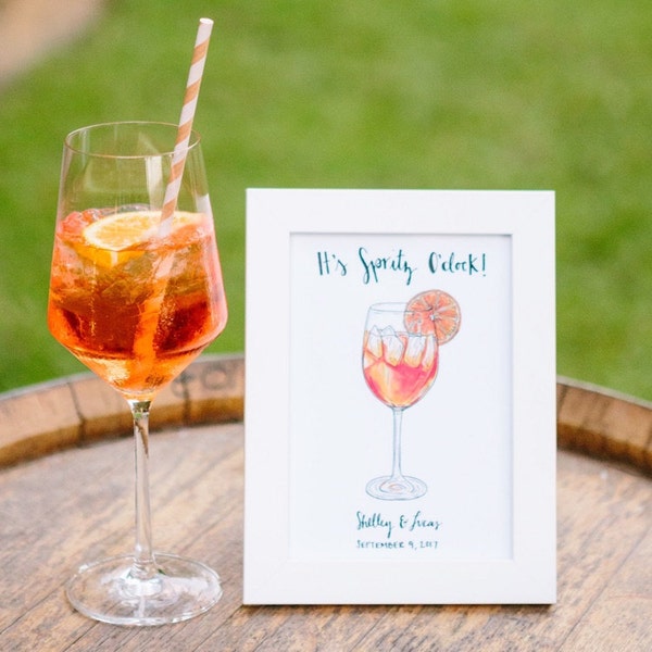 Custom Signature Cocktail Sign Drawing, Personalized Drinks ...