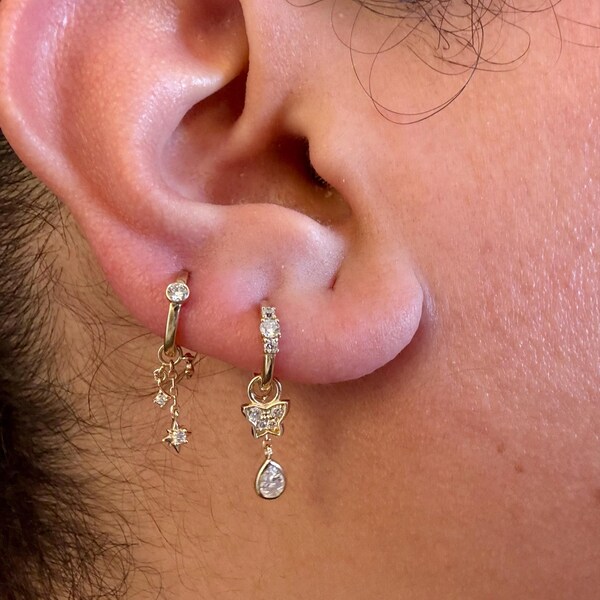 14K Solid Gold Barbed Wire Septum Ring, Gold Seam Hoop Ring, Helix Hoop ...