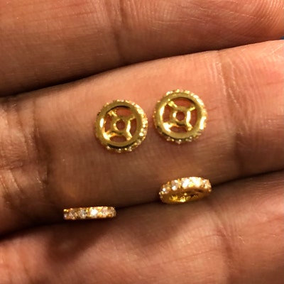 10mm Yellow Gold Ball Bead Finding, 18k Yellow Gold Spacer Bead Finding ...