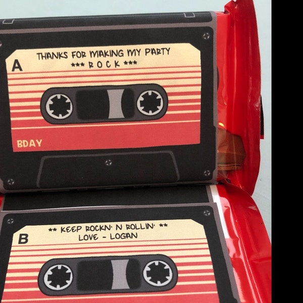 Cassette Tape Chocolate Wafer Candy Bar Label/wrapper, Retro Party ...