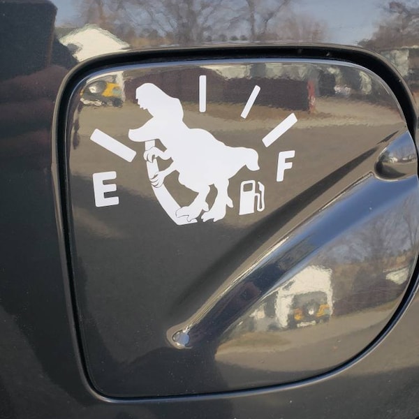 T-rex Empty Gas Tank Car Decal, Funny Car Decal, Dino Laptop Decal ...