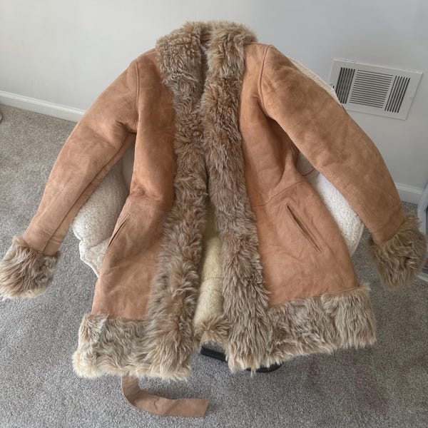 Penny Lane Coat Women Fur Coat Afghan Coat Toscana Fur Trim Brown 1980 ...