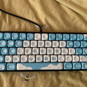 Fluffy Cloud Keycap Set, MOA Profile, Cute Art, PBT, Cherry MX Stem ...