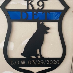 Personalized K9 Police Badge Sign German Shepherd Name Sign or ...