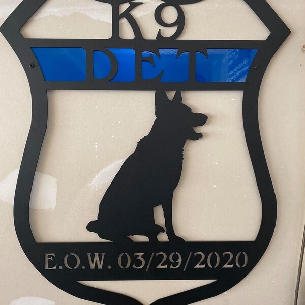 Personalized K9 Police Badge Sign: German Shepherd Memorial - Etsy