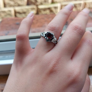 Unusual Garnet Branch Engagement Ring Twisted Branch Ring | Etsy