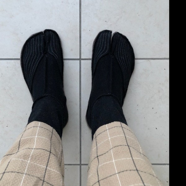 Split Toe House Slippers / Cozy Tabi Socks / Ankle / Wool / Made-to ...