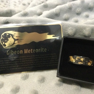 Gold Meteorite Ring, Meteorite Ring, 24K Gold, Meteor Ring, Unique Men ...