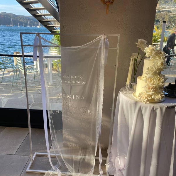 Welcome Fabric Sign, Sheer Sign, Fabric Sign, Wedding Veil, Fabric Sign ...