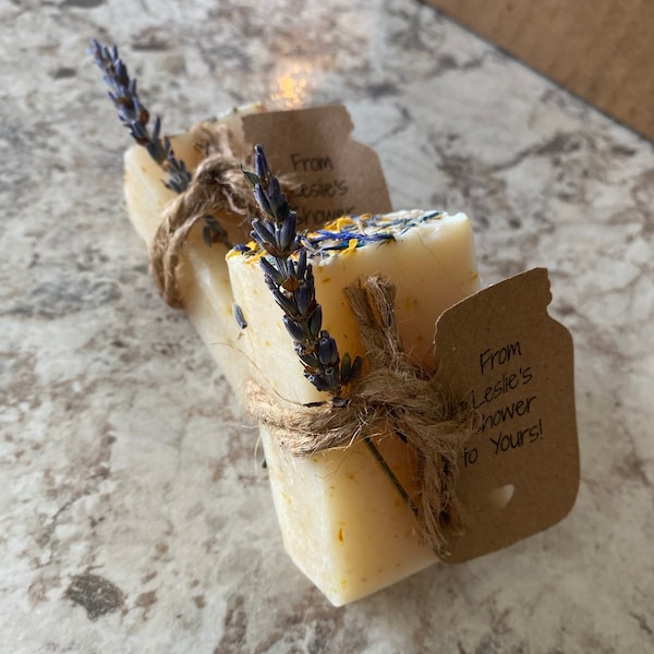 Lavender Soap Bridal Shower Favors: Rustic Twine, Personalized Tag - Etsy