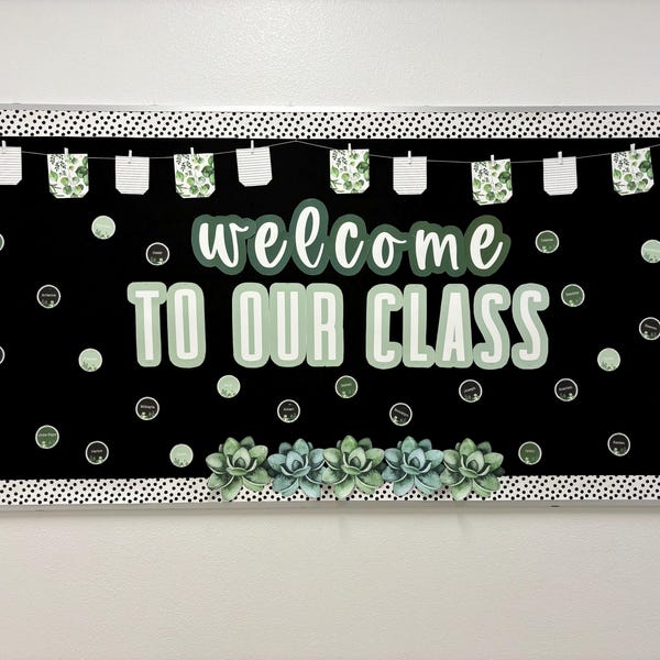 Modern Greenery Back to School Bulletin Board Kit Nature Inspired Door ...