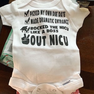 Peace Out NICU NICU Baby Onesie Nicu Graduate Going Home Onesie Preemie ...