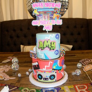 80s Themed Hip Hop Personalized Cake Topper Hip-hop Party Decorations ...