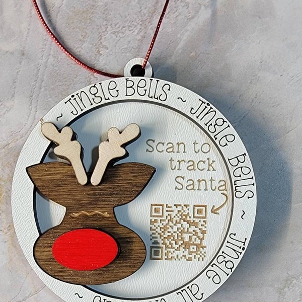 Reindeer Santa Tracker Christmas Ornament SVG File | Laser Cut File ...