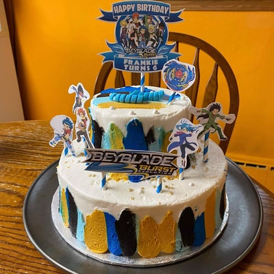 Beyblade Cake Topper Digital Printable Full A4 Size Paper-with Outlined ...