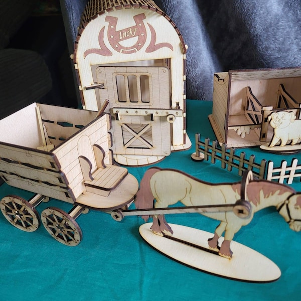 Farm – Laser Cut File - Digital Template SVG +dxf+pdf+ai - Instant ...