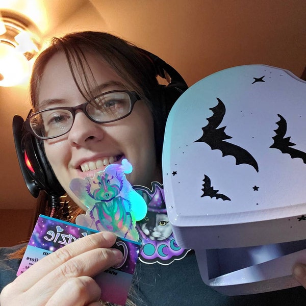 Black Light Glow Trippy Alien Stash Box / Small Rolling Makeup Jewelry ...