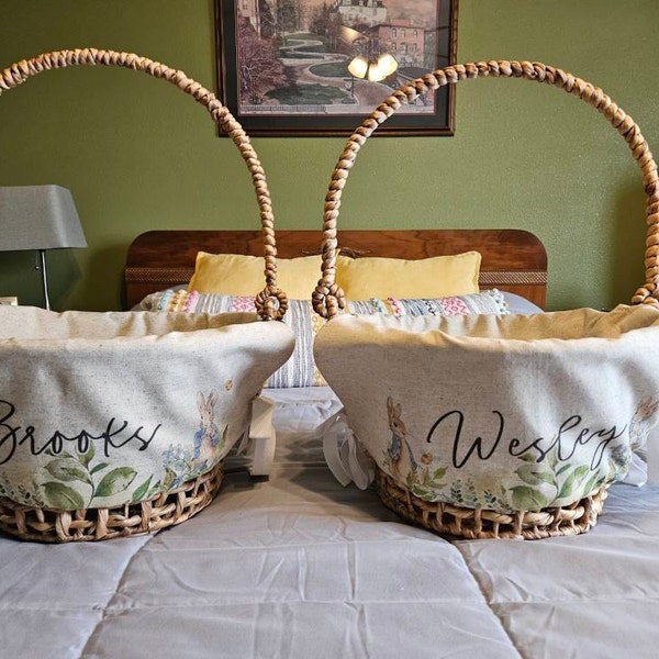 Peter Rabbit Personalized Easter Basket Liner Custom Easter Basket ...