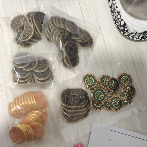 Generic Board Game Coin, Ancient Japan Themed Money Token, Japanese Mon ...