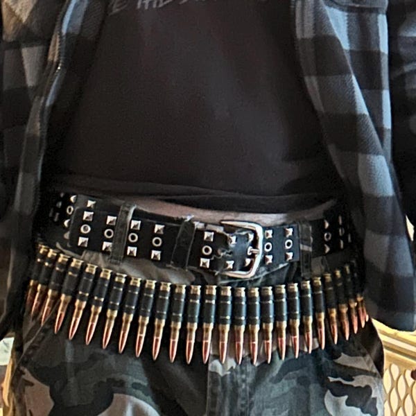Bullet Belt,punk Belt,gothic Belt,heavy Metal Bullet Belt,punk Fashion ...