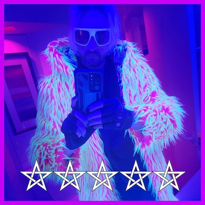 Neon Pink Monster Trippy Funky Fuzzy Rave Festival Fur Disco Burning ...