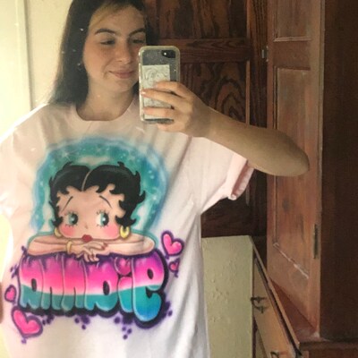 Betty Boop Custom T Shirt Airbrushed & Personalized With Any Name. - Etsy