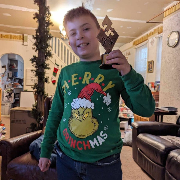 Personalized Bronze/ Gold Teamwork Puzzle Resin Trophy – Employee Award ...