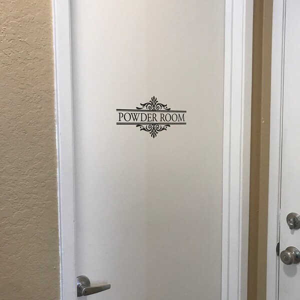 Powder Room Pantry or Laundry Decal for Wall, Glass or Door - Bathroom ...