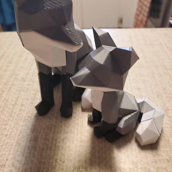 Articulated Wolf Figurine – 3D Printed Flexible Animal Toy | Fidget ...