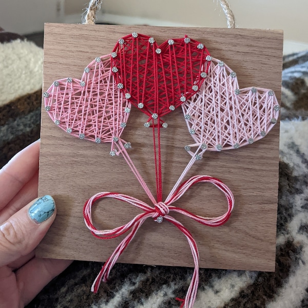 Heart Balloons String Art Kit: DIY Valentine's Craft (5" X 5") - Etsy