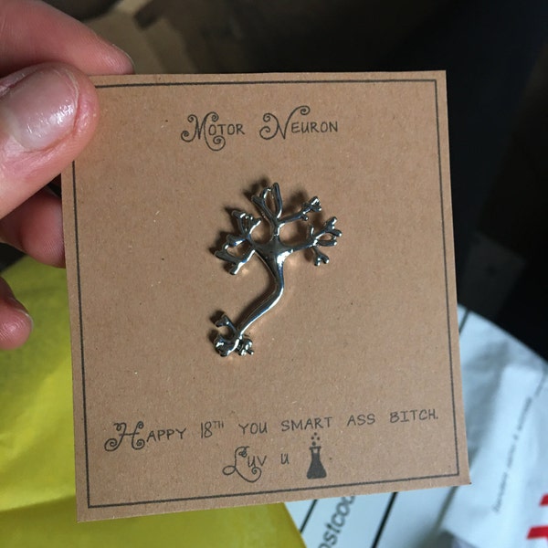 Motor Neuron Pin With Personalised Message - Etsy