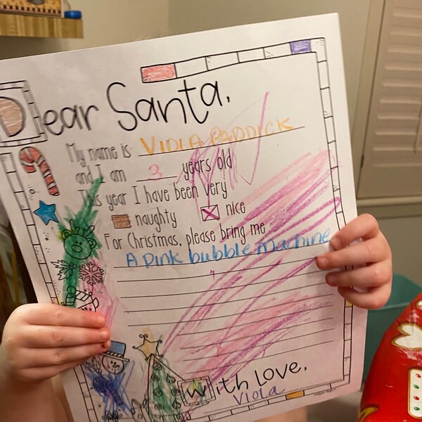 Letter to Santa Coloring Page| Christmas Activity | Winter Activity ...