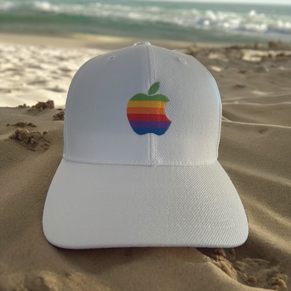 Retro Apple Computers Rainbow Logo Hat - Embroidered Baseball Cap - Etsy