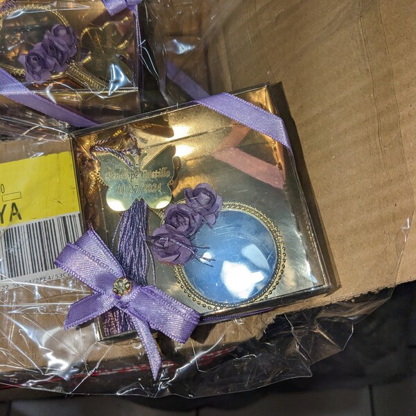 Personalized Quinceañera Favors, Quinceañera Mirror Favors, Luxury ...