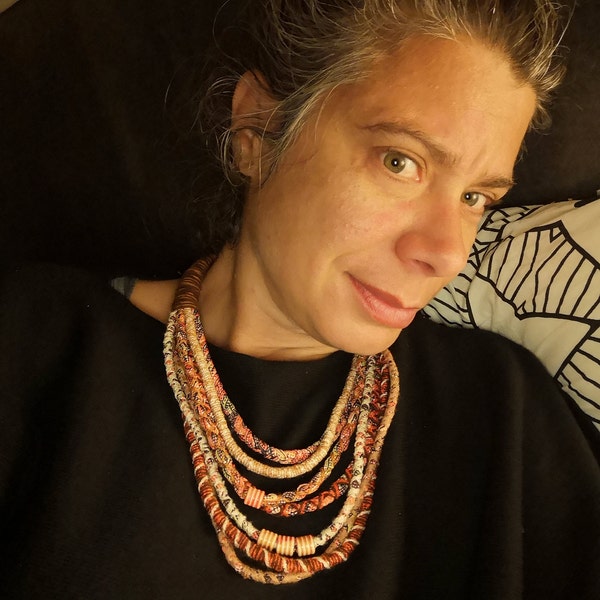 Hand Woven Colorful Rope Necklace, Braided Multicolor Statement ...