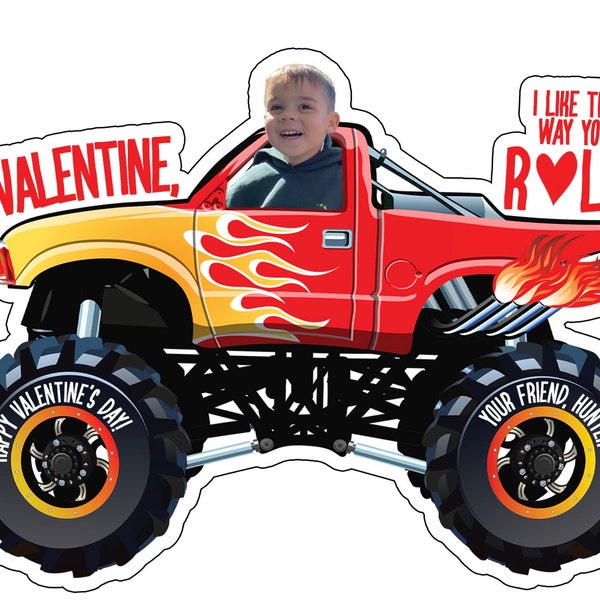 Monster Truck Valentine's Day Card, Monster Truck Valentine Card ...