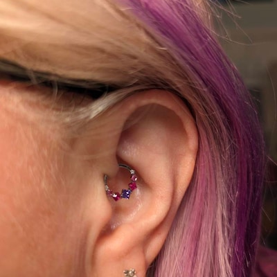 16G Curved Barbell Nail Screw Piercing Eyebrow Banana Ring Lip Ring ...