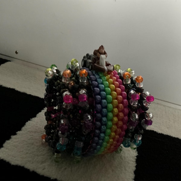 Kandi Bracelet ~ Rotating Mario Rainbow Road ~ Rave Jewelry ~ Festival ...
