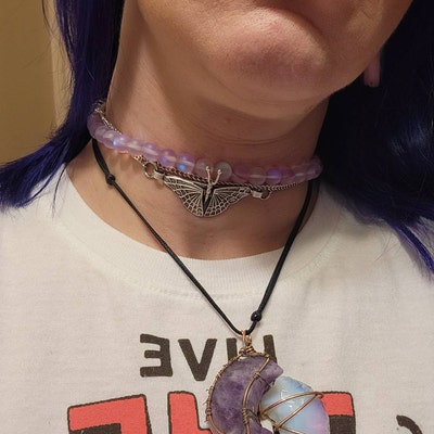Fairy Choker Fairycore Jewelry, Fairy Moon Necklace, Fantasy Necklace ...