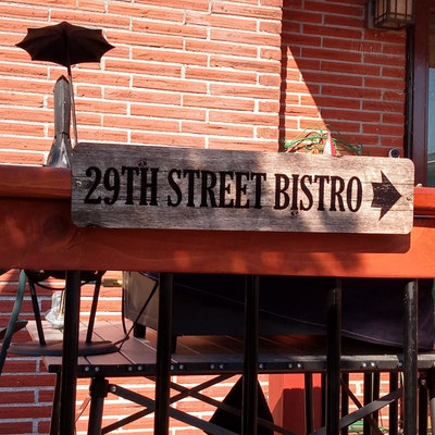 Custom Street Sign Rusty Wood Stone Right or Left Arrow - Etsy