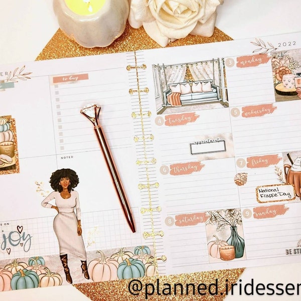 HAPPY PLANNER Fall PRINTABLE Sticker, Fall Printable Sticker Kit, Happy ...