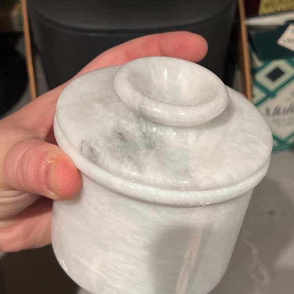 Salt Cellar With Lid - Set of Two - Unique Marble Salt and Pepper ...