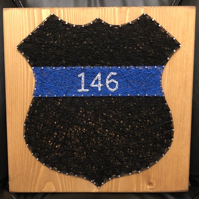 Made to Order Police Badge String Art Sign LEO Thin Blue - Etsy